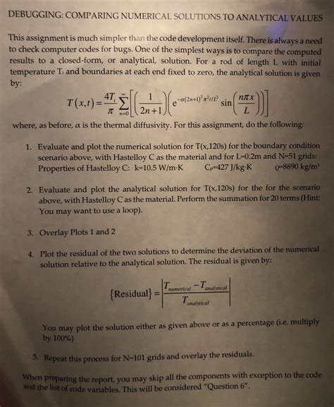 Debugging Comparing Numerical Solutions To