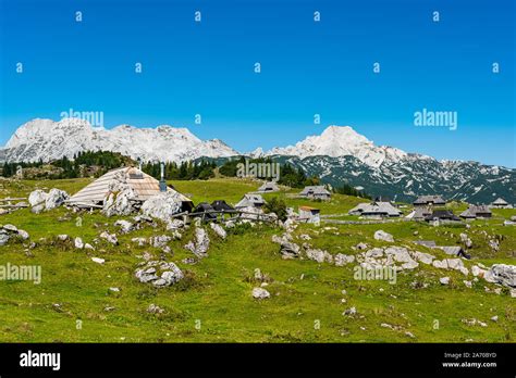 Velika Planina Or Big Pasture Plateau In Slovenia Traditional Alpine