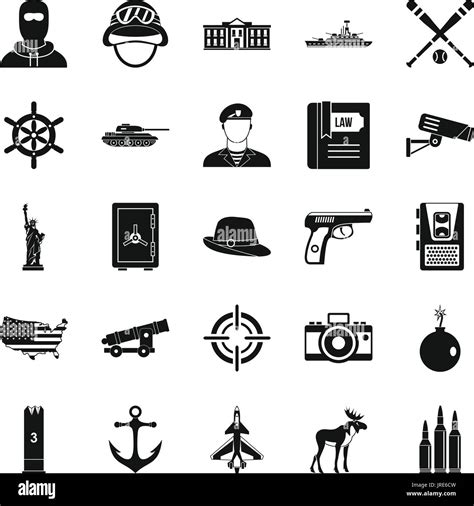 Bullet Icons Set Simple Style Stock Vector Image And Art Alamy