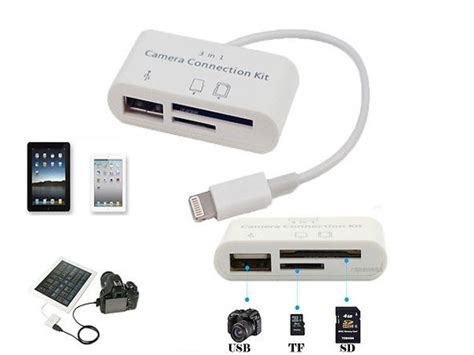 Camera Connection Kit voor Ipad pro 10.5 inch 2017 | 3-in-1 Reader