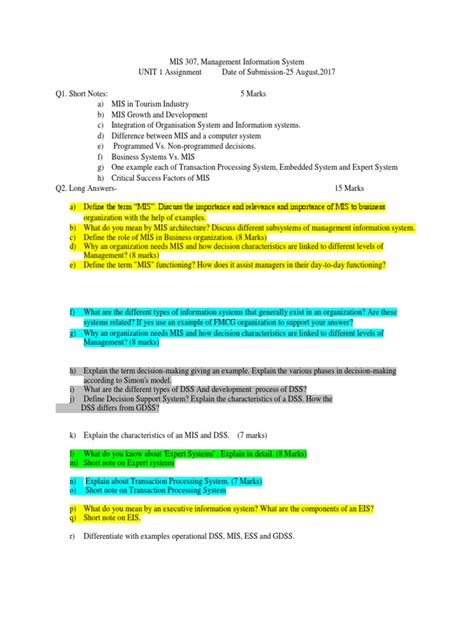 Mis Unit 1 Assignment Revised Pdf