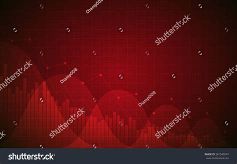 Financial Chart With Downtrend Line Graph Bar Royalty Free Stock