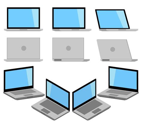 Minimal Laptop Isolated On White Background Open Laptop Incline Degree With Screen Mockup