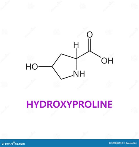 Hydroxyproline Amino Acid Chemical Molecules Stock Vector Illustration Of Cosmetic Molecule