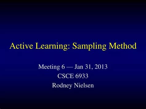 Ppt Active Learning Sampling Method Powerpoint Presentation Free
