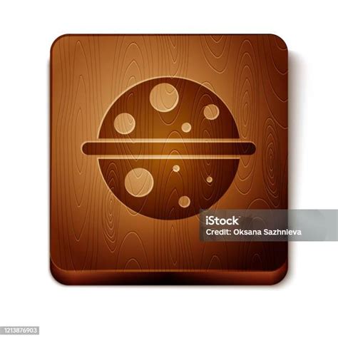 갈색 행성 토성 행성 링 시스템 아이콘 흰색 배경에 격리 나무 사각형 버튼입니다 벡터 일러스트레이션 0명에 대한 스톡 벡터 아트 및 기타 이미지 Istock