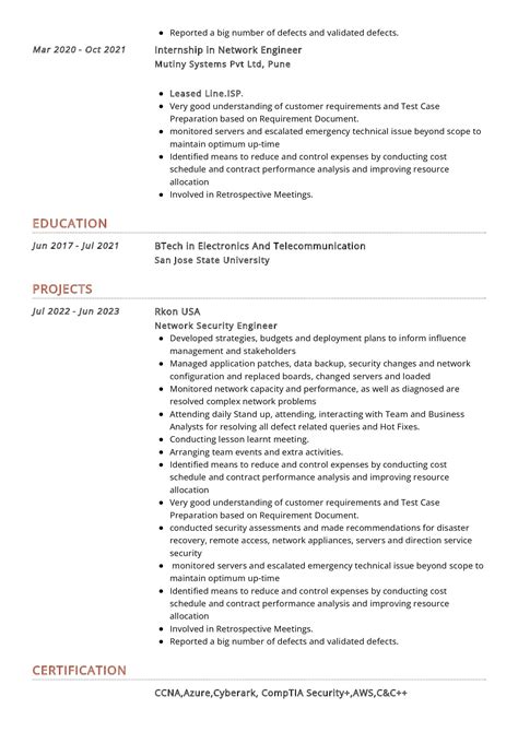 Network Security Engineer Resume Sample In 2025 ResumeKraft