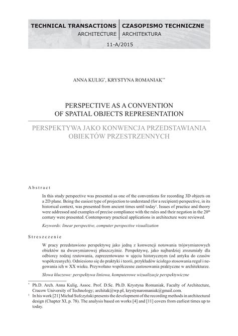 Perspective As A Convention Of Spatial Objects Representation Docslib