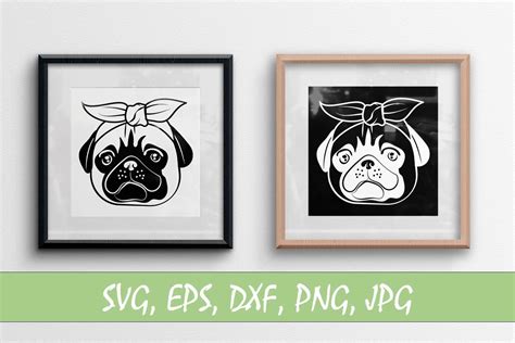 Cute Svg Pug Dog With Bandana File Graphic By Sintegra · Creative Fabrica