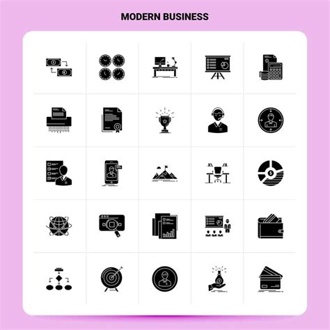Solid 25 Modern Business Icon Set Vector Glyph Style Design Black Icons Set Web And Mobile