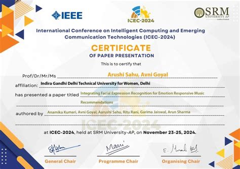 Aarushi Sahu On Linkedin Research Ai Facialrecognition Emotiontech Musicrecommendations