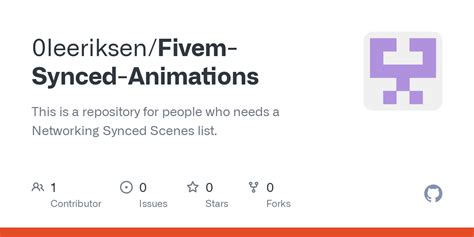 Github 0leeriksenfivem Synced Animations This Is A Repository For
