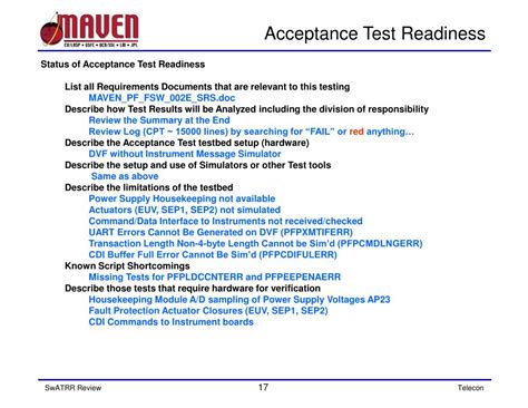Ppt Maven Particles And Fields Flight Software Acceptance Test