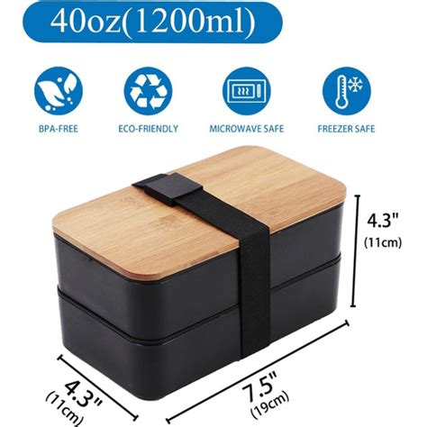 1200ml 휴대용 구획 절연 이중층 도시락 전자 레인지 용 플라스틱 식품 용기 색상 절연 백 없음 흰색