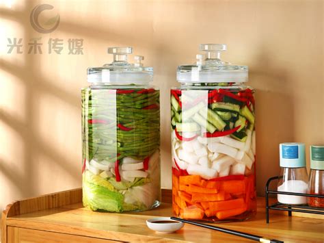 玻璃泡菜罐拍摄泡菜咸菜腌菜图片拍摄菜品美食摄影 光禾摄影传媒 站酷ZCOOL