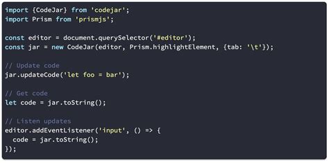 GitHub Antonmedv Codejar An Embeddable Code Editor For The Browser