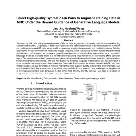 Select High Quality Synthetic Qa Pairs To Augment Training Data In Mrc Under The Reward Guidance