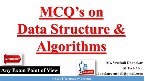 Dsa Mcq Part 1mcqs On Data Structure And Algorithms With Answers Youtube