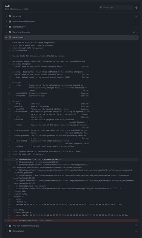 Git Actions Fails When Nx Affectede2e Runs · Issue 6181 · Nrwlnx · Github