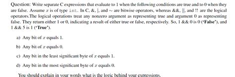 Solved Question Write Separate C Expressions That Evaluate Chegg