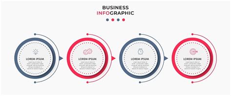 아이콘과 4가지 옵션 또는 단계가 있는 비즈니스 인포그래픽 디자인 템플릿 벡터입니다 프로세스 다이어그램 프레젠테이션 워크플로 레이아웃 배너 플로우 차트 정보 그래프에 사용할