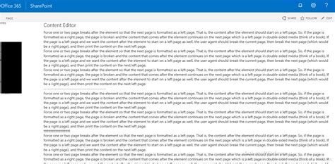 Sharepoint Online Media Print Page Breaks Getting Ignored When Printing An Html Form Placed