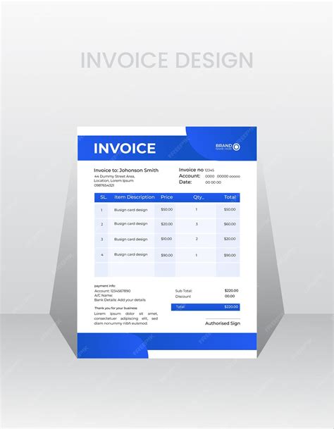 Premium Vector Outstanding Invoice Design Template