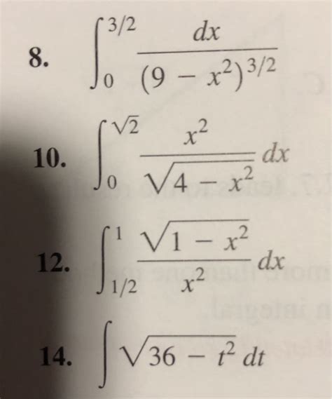 Solved 7 56 Trigonometric Substitutions Evaluate The