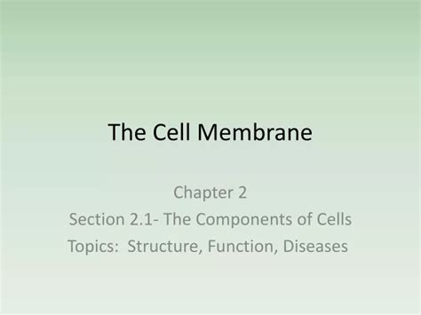 PPT The Cell Membrane PowerPoint Presentation Free Download ID