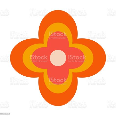 レトロなグルーヴィーなスタイルの花単純なベクトルアイコン 1960～1969年のベクターアート素材や画像を多数ご用意 1960