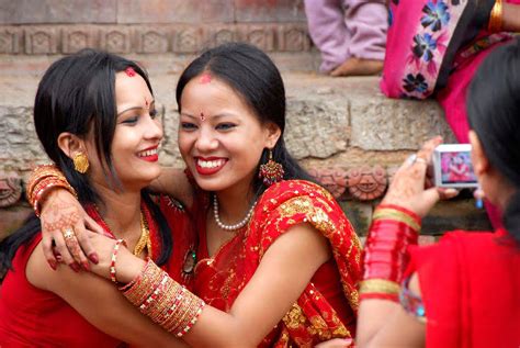 Teej Dancing In Sari Photo Of Nepali Girls