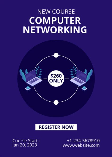 Computer Networking Course Announcement Online Flyer Template Vistacreate