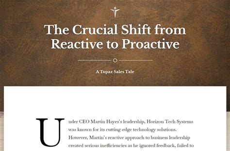 The Crucial Shift From Reactive To Proactive Topaz Sales Consulting