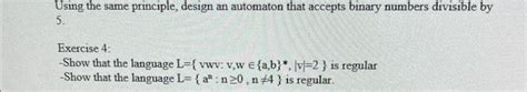 solved using the same principle design an automaton that