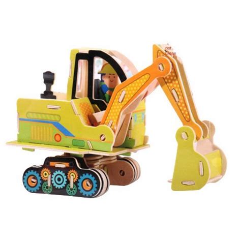 Дървен 3d пъзел Багер Domik Bg