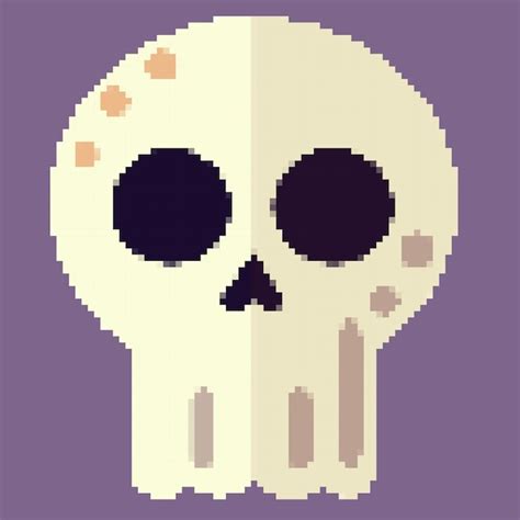 픽셀 아트 두개골 프리미엄 벡터