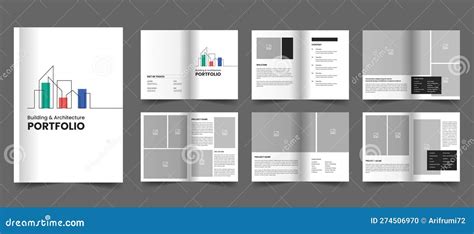 Architecture Portfolio Template Design And Interior Portfolio Brochure Layout Design Vector