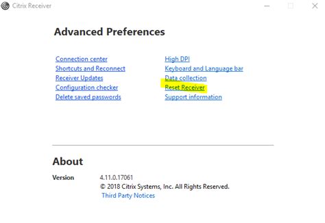 Citrix Receiver Reset Downqfile