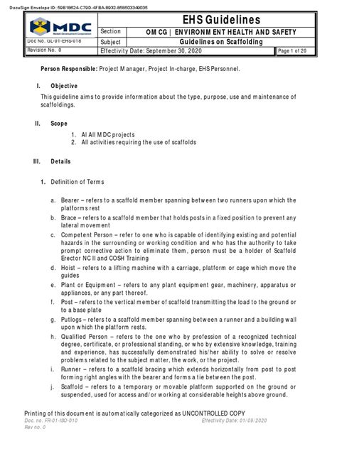 Gl 01 Ehs 018 Guidelines On Scaffolding Pdf Scaffolding Elevator Gl 01 Ehs 018 Guidelines On Scaffolding Pdf Scaffolding Elevator