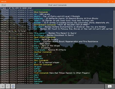 Bedrock Custom Op Survival Commands