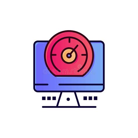 Compass Computer Timer Location Flat Color Icon Vector Icon Banner Template Stock Vector