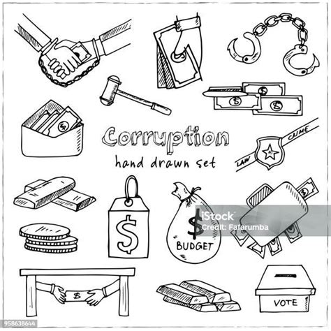 부패 손으로 그려진된 낙서 세트 스케치입니다 디자인 및 패키지 제품에 대 한 벡터 일러스트입니다 기호 컬렉션입니다 흰색 바탕에 절연된 요소 가방에 대한 스톡 벡터 아트 및
