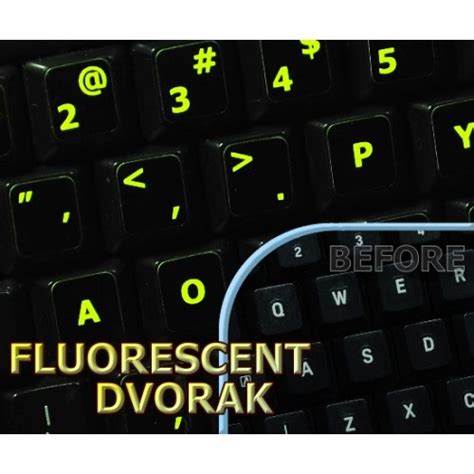 Dvorak Glowing Keyboard Stickers