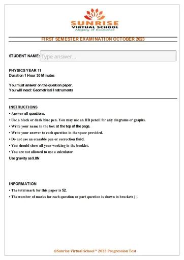 physics midterm 1 2023 yr11 interactive worksheet edform