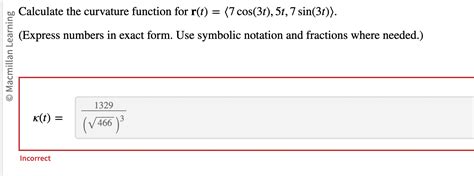 Solved Calculate The Curvature Function For