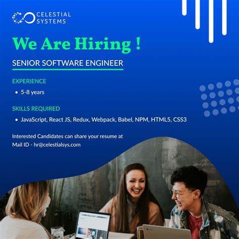 Celestial Systems Inc On Linkedin Hiring Seniorsoftwareengineer