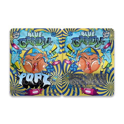 Shop 35 Gram Mylar Bags Blue Candy Popz Cannabis Packaging Xotic Packs