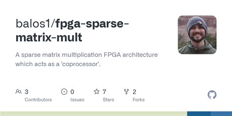 Github Balos1fpga Sparse Matrix Mult A Sparse Matrix Multiplication Fpga Architecture Which