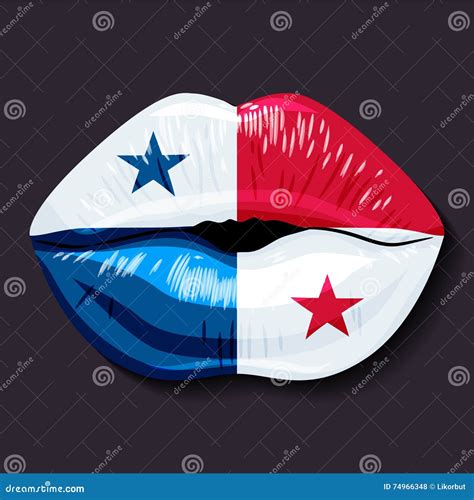 Flag Of Panama Stock Vector Illustration Of Kiss Mouth 74966348