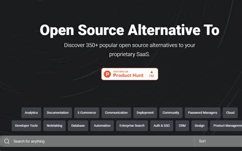 opensourcealternative to a search engine for open source platforms